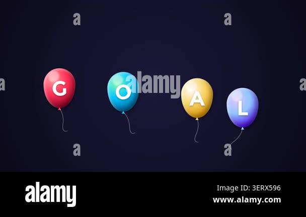 Animated Colorful balloons spelling out goal Stock Video Footage - Alamy