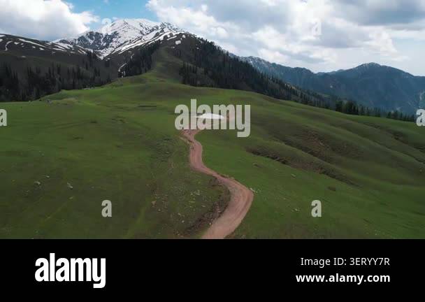 Professional aerial view of a modern town on mountain top Stock Video ...