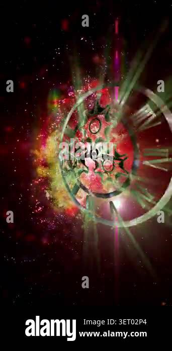 The sparkling, shimmering clock symbolizes the contradictory properties ...