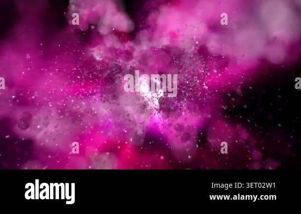 An abstract cosmic composition featuring vibrant swirling particles ...