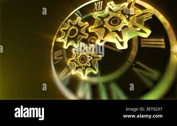 The sparkling, shimmering clock symbolizes the contradictory properties ...