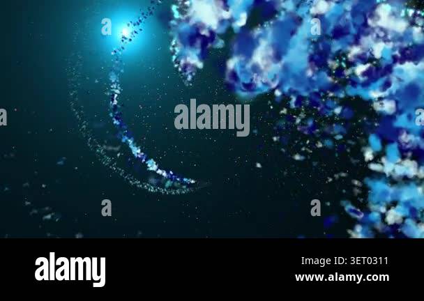 An abstract cosmic composition featuring vibrant swirling particles ...