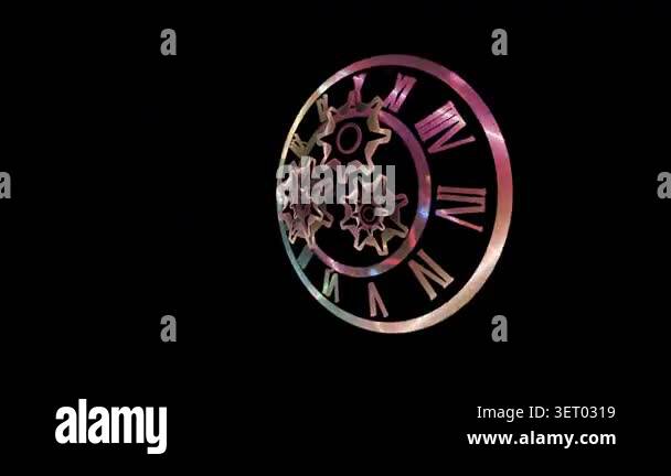 The sparkling, shimmering clock symbolizes the contradictory properties ...