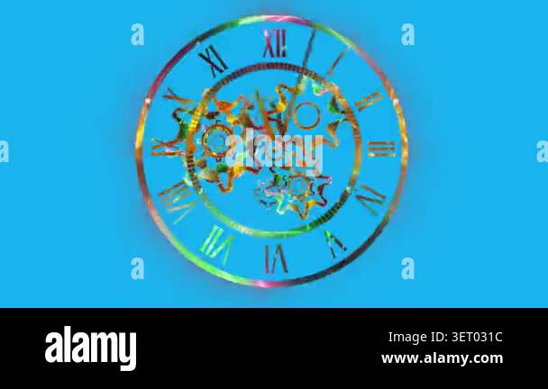 The sparkling, shimmering clock symbolizes the contradictory properties ...