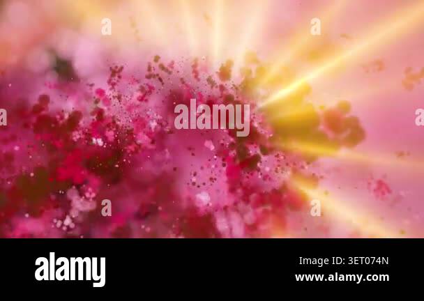 An abstract cosmic composition featuring vibrant swirling particles ...