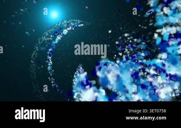 An abstract cosmic composition featuring vibrant swirling particles ...