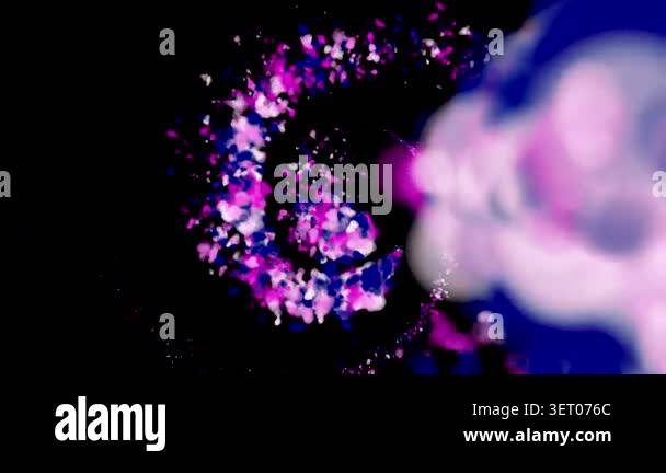 An abstract cosmic composition featuring vibrant swirling particles ...