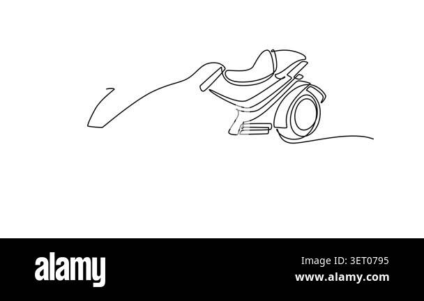 Animated self drawing of continuous line draw premium three-wheeled ...