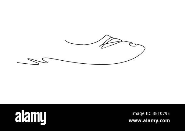 Animated self drawing continuous line draw small recreational ...
