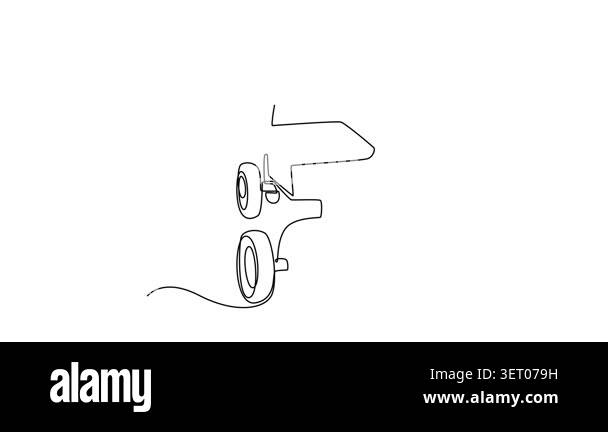 Self drawing animation of single line draw back view modern kids ...