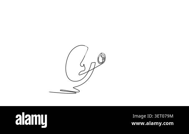 Animated self drawing of continuous line draw road racing bicycle from ...