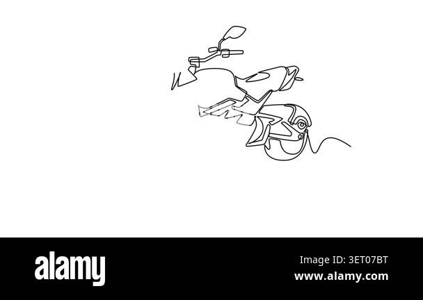 Animated self drawing of continuous line draw innovative three-wheeled ...