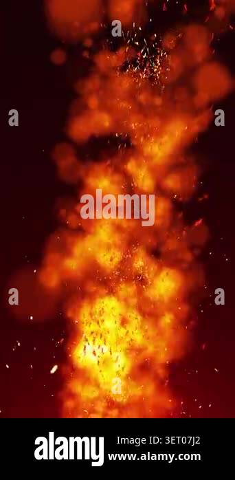 Glowing orange sparks and embers rise through space, creating a ...