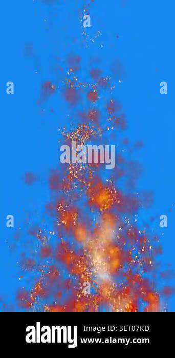 Glowing orange sparks and embers rise through space, creating a ...