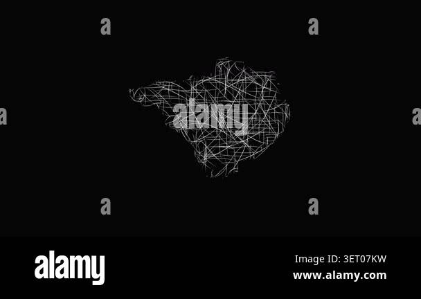 Sketch style minimal Yozgat outline map animation - smooth progressive ...
