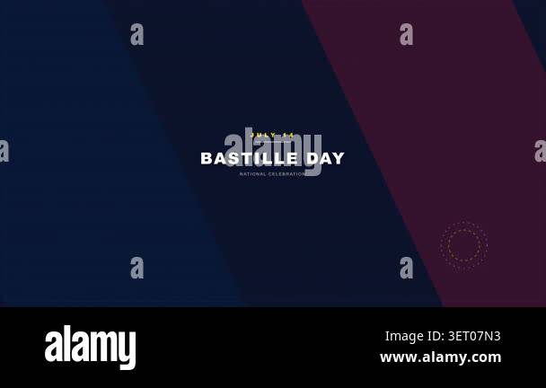 Bastille Day July 14 national celebration animated title card Stock ...