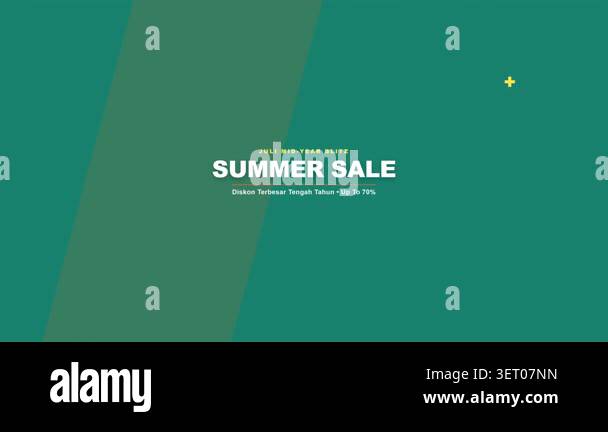 Minimalist Summer Sale Animated Banner with Indonesian Text on Green ...