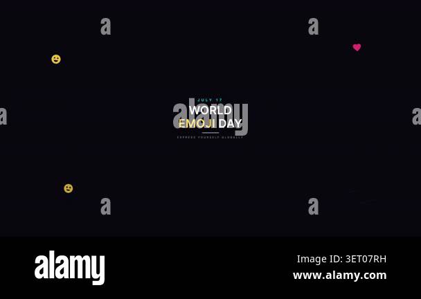 World Emoji Day animated greeting with floating emoticons Stock Video ...