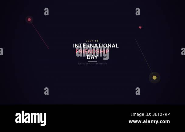 International Friendship Day Animated Text Greeting on Dark Background ...