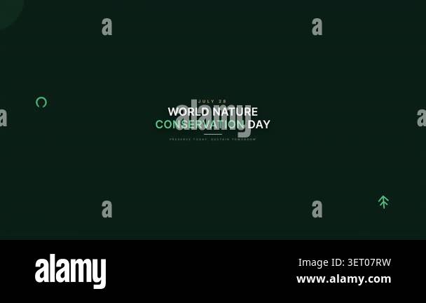 World Nature Conservation Day animated title card on green background ...