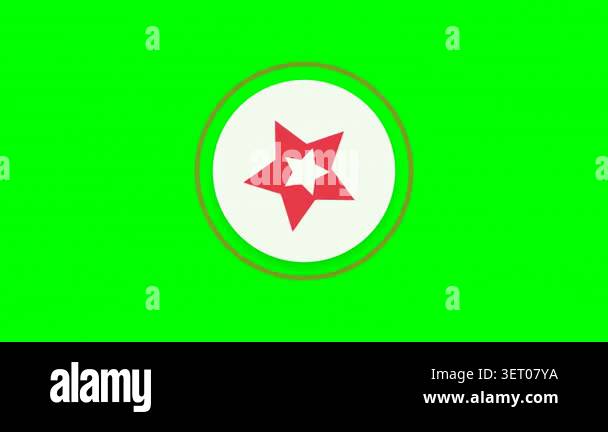 Animated Red Star Badge Pop Up on Green Screen Stock Video Footage - Alamy