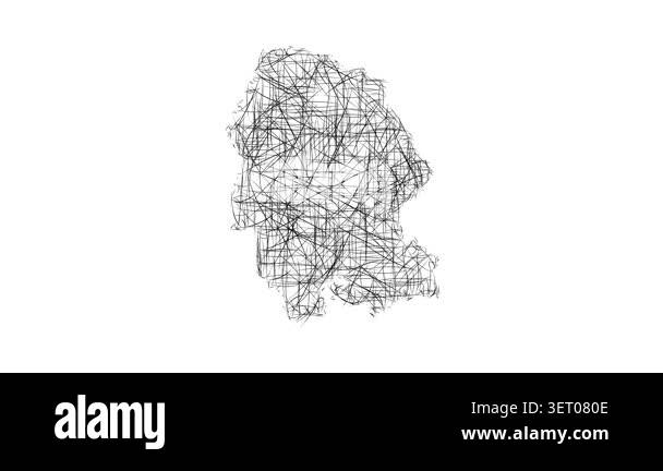 Sketch style minimal Khuzestan outline map animation - smooth ...