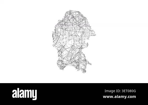 Sketch style minimal Coahuila outline map animation - smooth ...