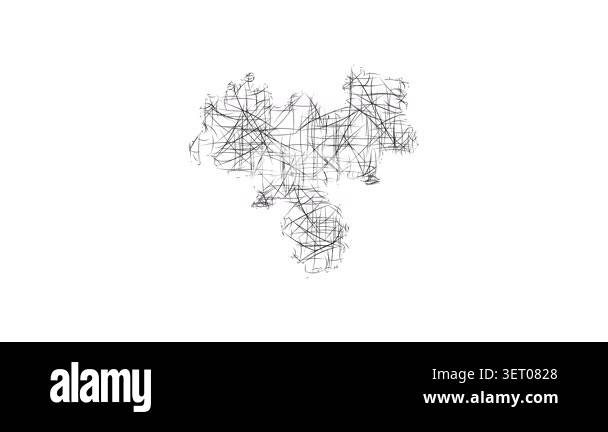 Sketch style minimal Haskovo outline map animation - smooth progressive ...