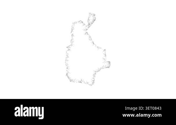 Sketch style minimal Sistan and Baluchestan outline map animation ...