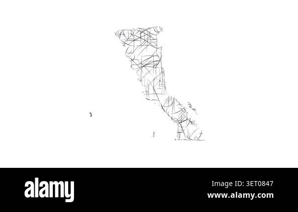 Sketch style minimal Baja California outline map animation - smooth ...