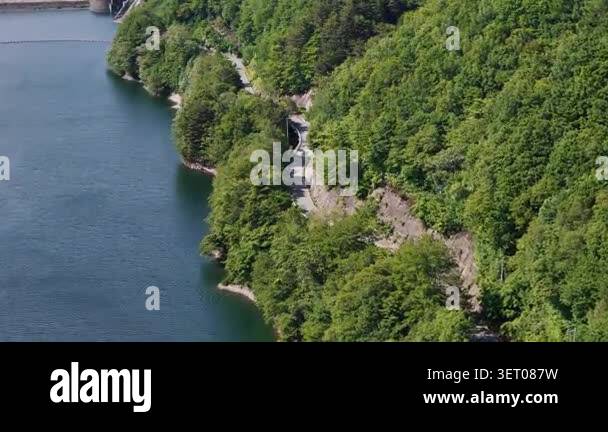 Aerial view of river surrounded by greenery Stock Video Footage - Alamy