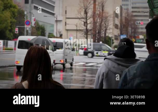 Tokyo Japan February 23, 2026: People Walking With Umbrellas During ...