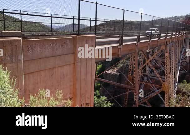 Sedona Midgley Bridge Red Rock Canyon Roadway Landscape View. High ...