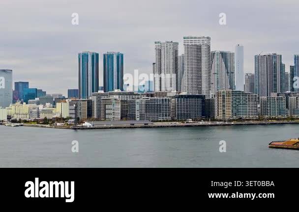 Tokyo Waterfront Skyline With Modern High Rise Buildings Japan. High ...