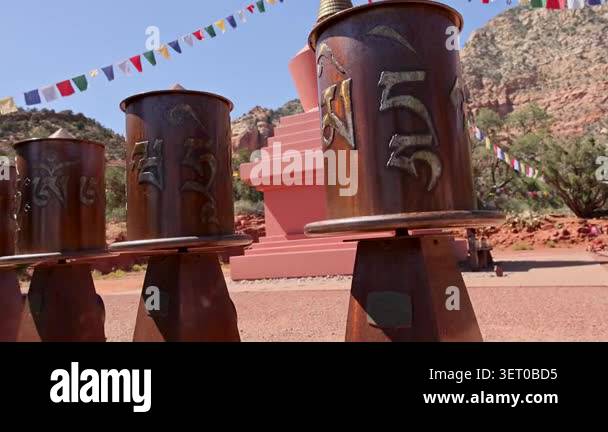 Buddhist Prayer Wheels Amitabha Stupa Red Rocks Sedona Arizona. High ...