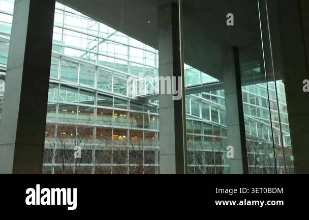 Tokyo modern glass architecture corporate glass rainy day Japan. High ...
