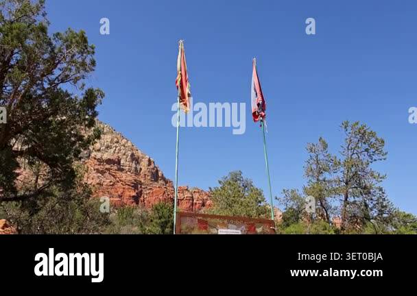 Sedona Amitabha Stupa Entrance With Red Rock Desert Landscape. High ...