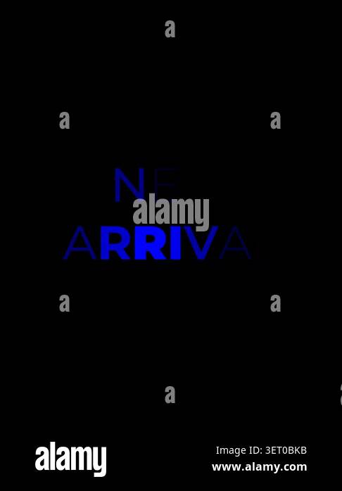 the word " NEW ARRIVAL " on a dark background. 3 d rendering Stock ...