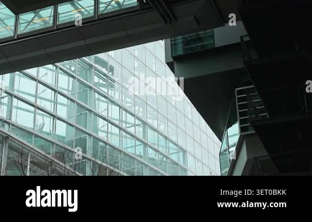 Tokyo modern glass architecture corporate rainy day Japan. High quality ...