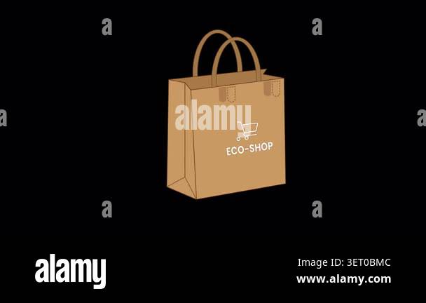 paper shopping bag with colorful lights. 3 d rendering Stock Video ...