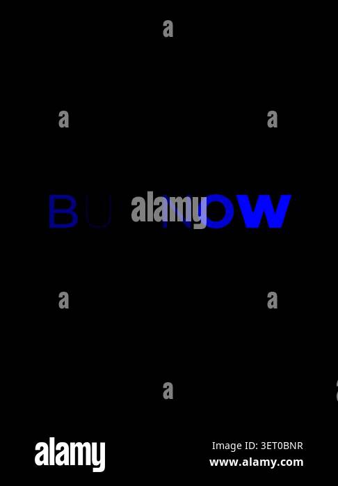 BUY NOW text blue color on black background animation Stock Video ...