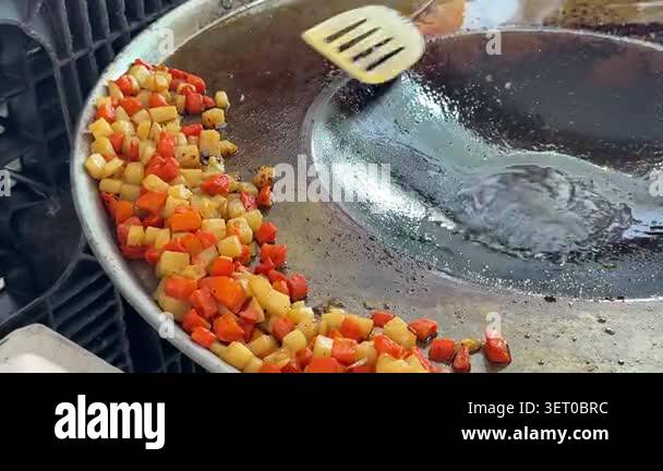 Street Food Vendor Cooking Enchiladas Griddle Mexican Cuisine Close Up ...