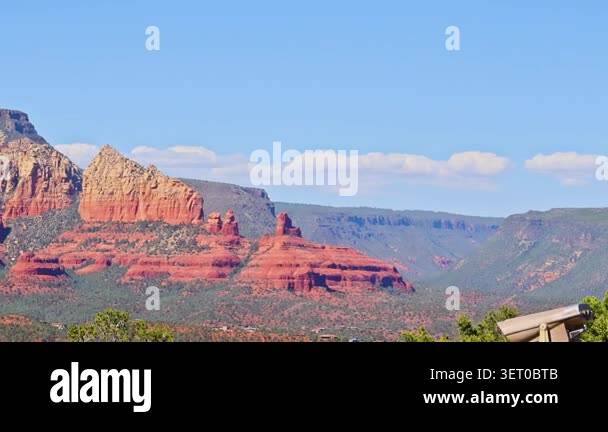 Majestic Sedona Red Rock Peaks Above Desert Valley Arizona. High ...