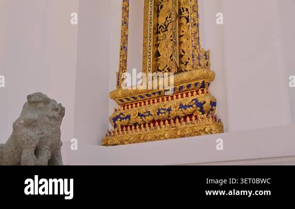 Wat Pho Temple Golden Window Detail Bangkok Thailand Architecture. High ...