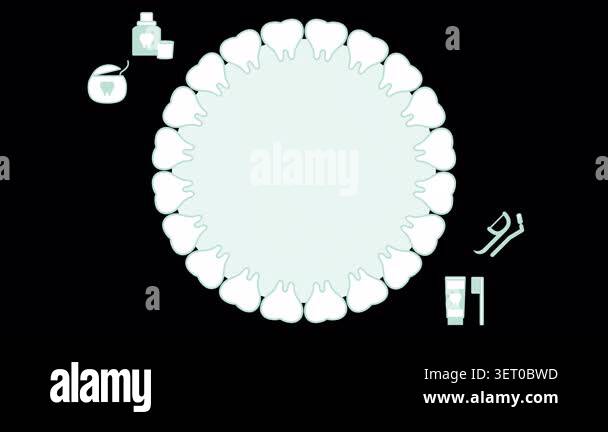 Looping 4K Dental Motion Background with Rotating Tooth Circle Frame ...