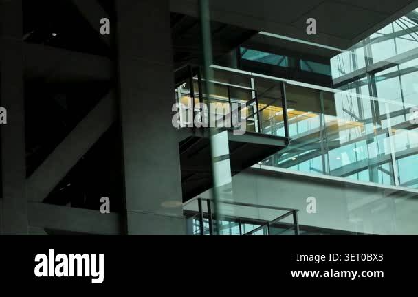 Tokyo modern glass architecture corporate glass rainy day Japan. High ...