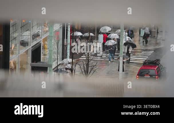 Tokyo Japan February 23, 2026: Pedestrians and Traffic During Rain in ...