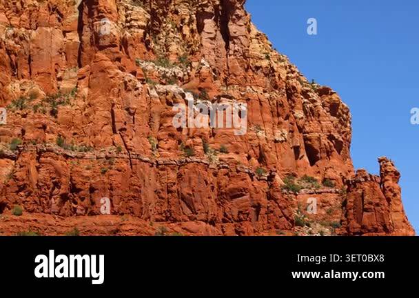 Sedona Twin Red Rock Spires and Desert Mountain Landscape View. High ...