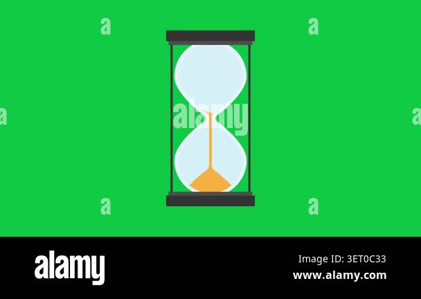 Minimalist Hourglass Sand Timer Seamless Loop Animation 4K Green Screen ...