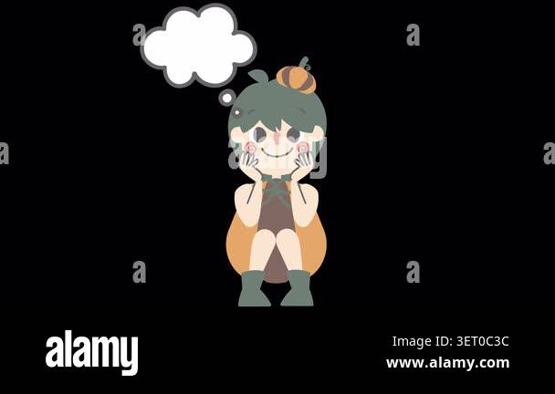animated video happy halloween with boy wearing pumpkin costume and ...